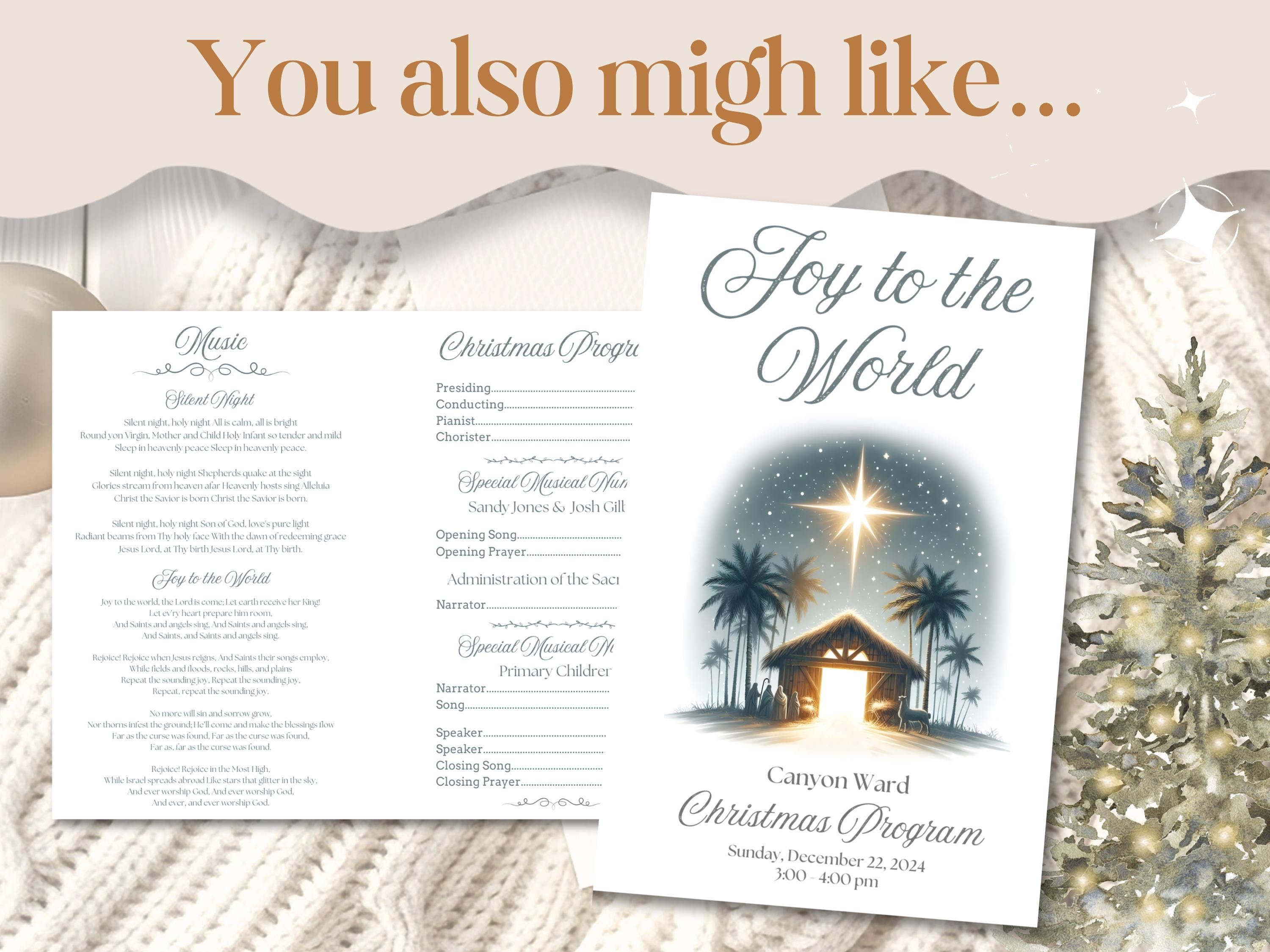 LDS Sacrament Meeting Christmas Program | Printable Canva Template ...