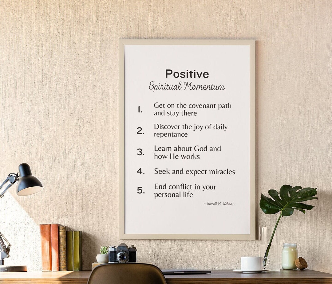 Positive Spiritual Momentum Printable Wall Art Russell M. - Etsy