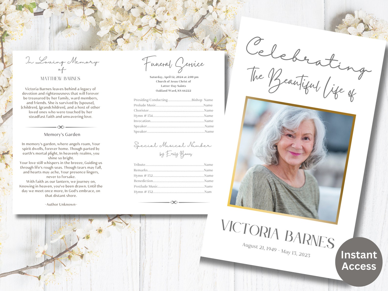 LDS Funeral Program Template: Celebration of Life | Canva Editable ...