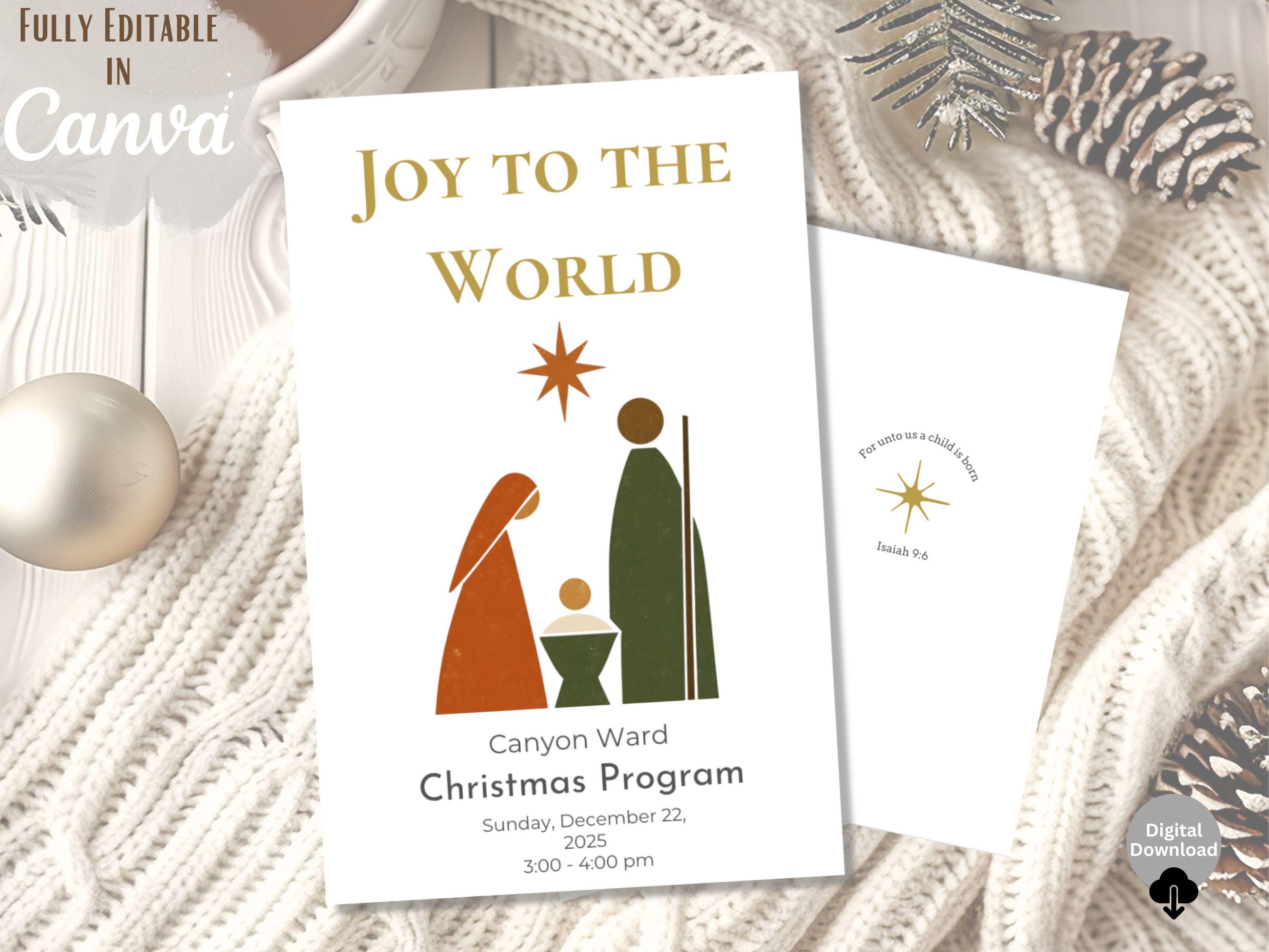 LDS Christmas Program | Editable Canva Sacrament Meeting Template - Etsy