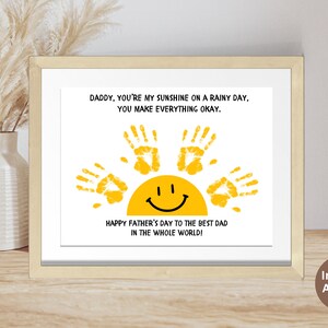 Father's Day Sunshine Handprint Daddy Gift From Kids Father's Day Kids ...