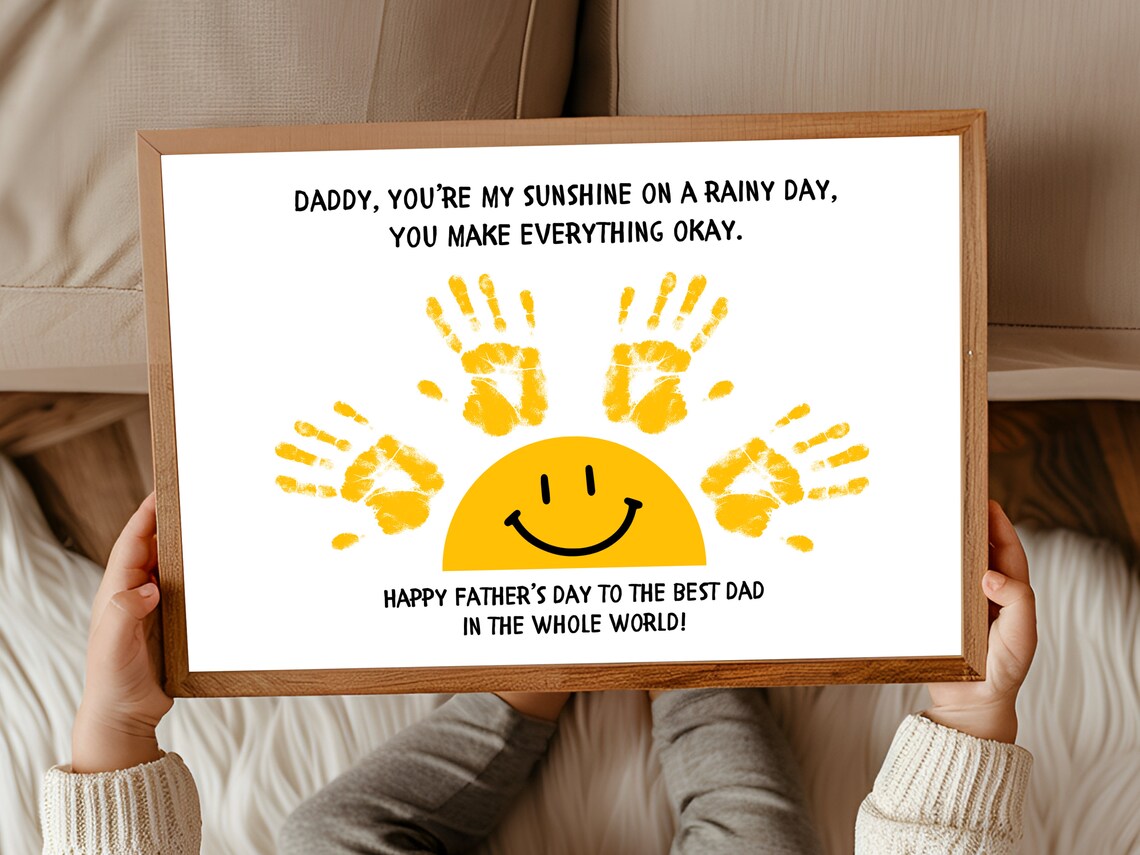 Father's Day Sunshine Handprint Daddy Gift From Kids Father's Day Kids ...