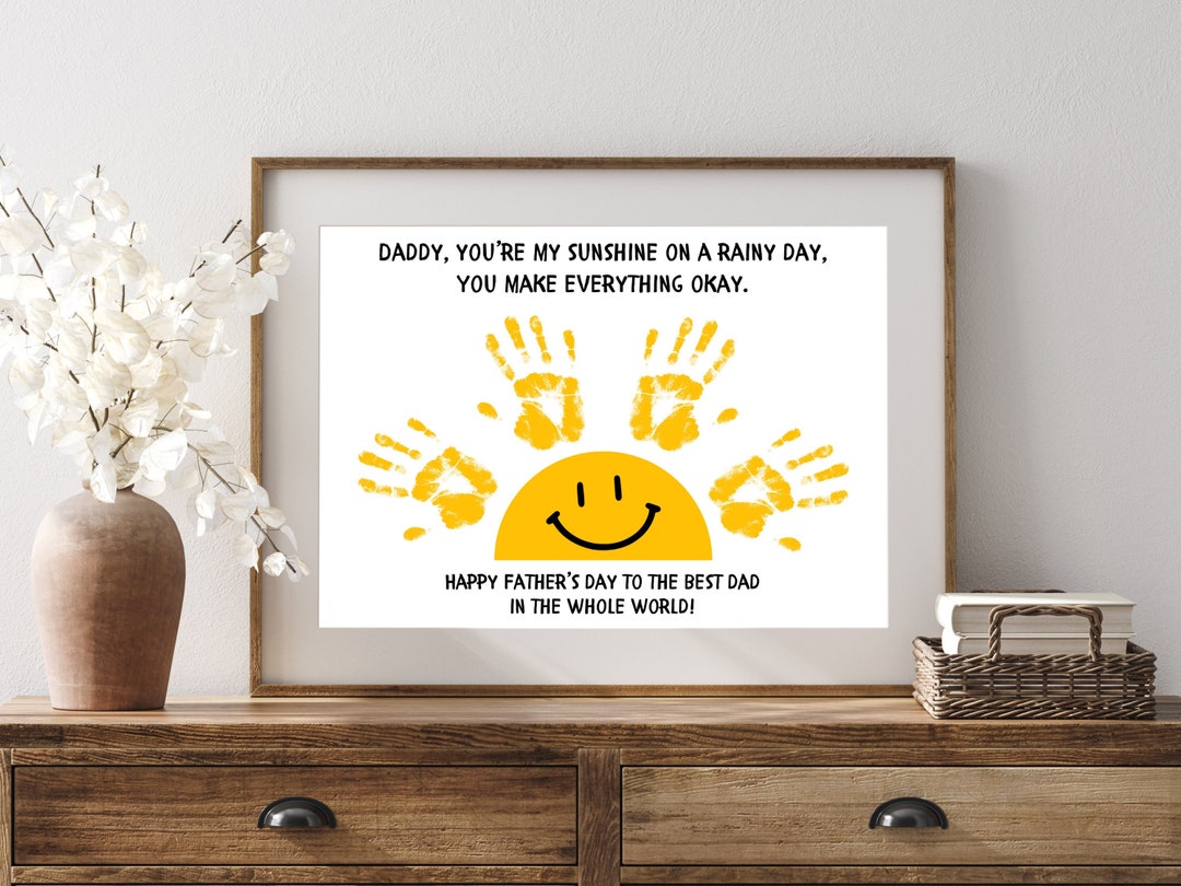 Father's Day Sunshine Handprint Daddy Gift From Kids Father's Day Kids ...