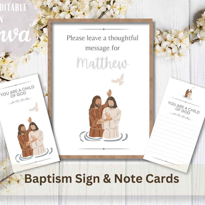 Baptism Place Cards Template - Etsy