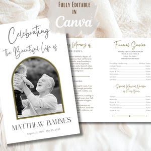 LDS Funeral Program Template: Editable Celebration of Life Obituary ...