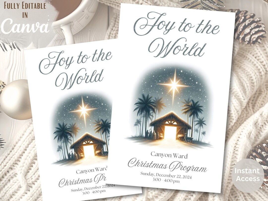 LDS Christmas Church Program – Editable Canva Template Digital Download ...