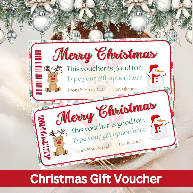 Editable Christmas Voucher | Printable Gift Certificate Template ...