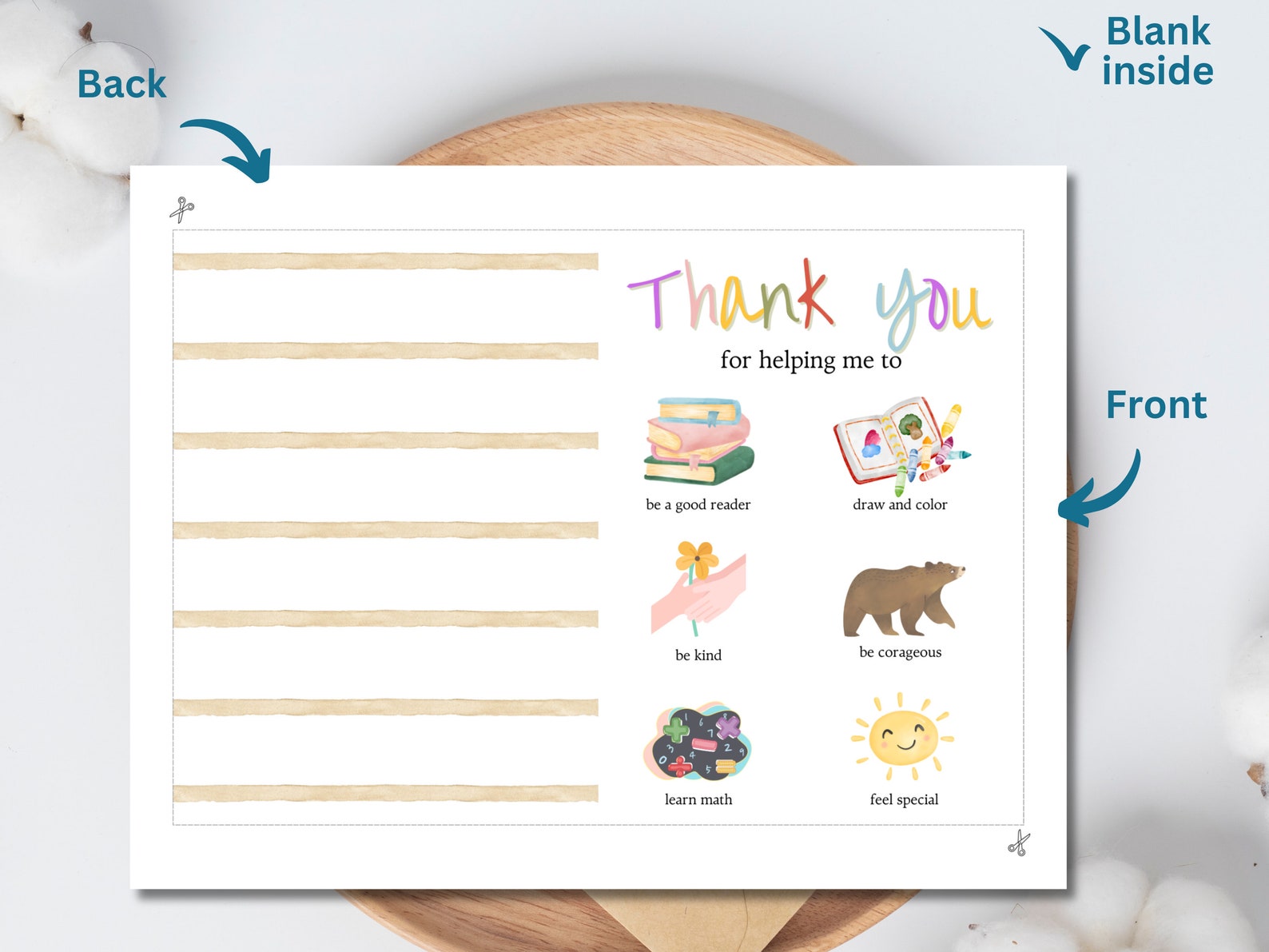 Printable Teacher Thank You Card Teacher Appreciation Printable Digital ...