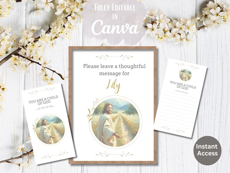 LDS Baptism Note Cards & Sign – Printable Guest Notes Set - Etsy Australia