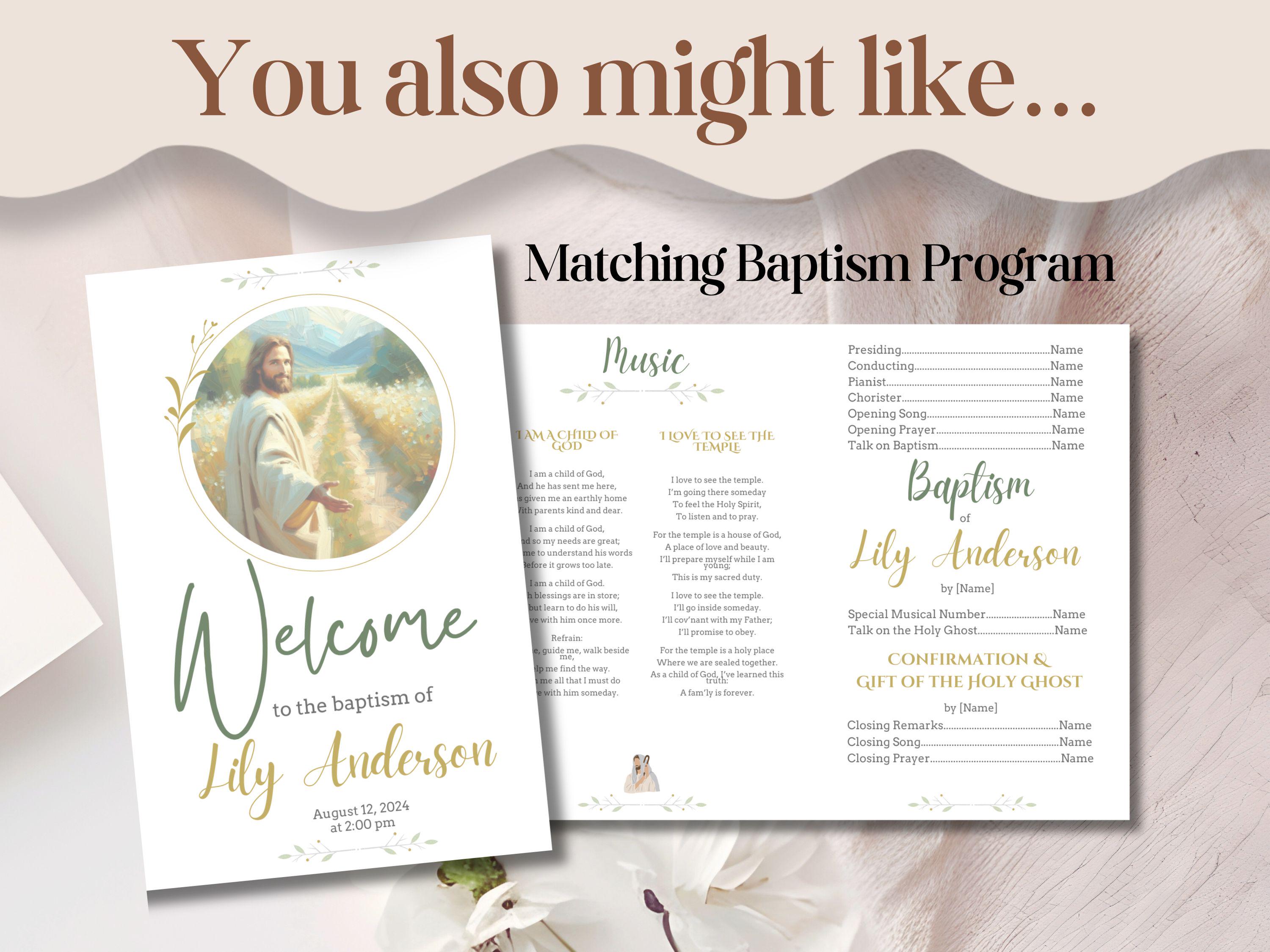 LDS Baptism Note Cards & Sign – Printable Guest Notes Set - Etsy