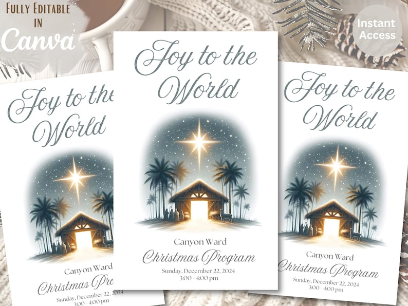 LDS Christmas Church Program – Editable Canva Template Digital Download ...