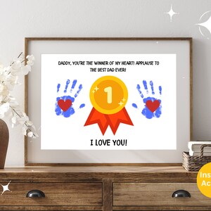 Father's Day Handprint Craft Medal Gift for Dad From Kids Father's Day ...