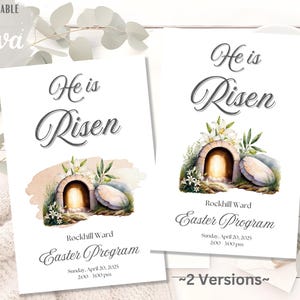 Editable Easter Program Template He is Risen LDS Easter Program ...