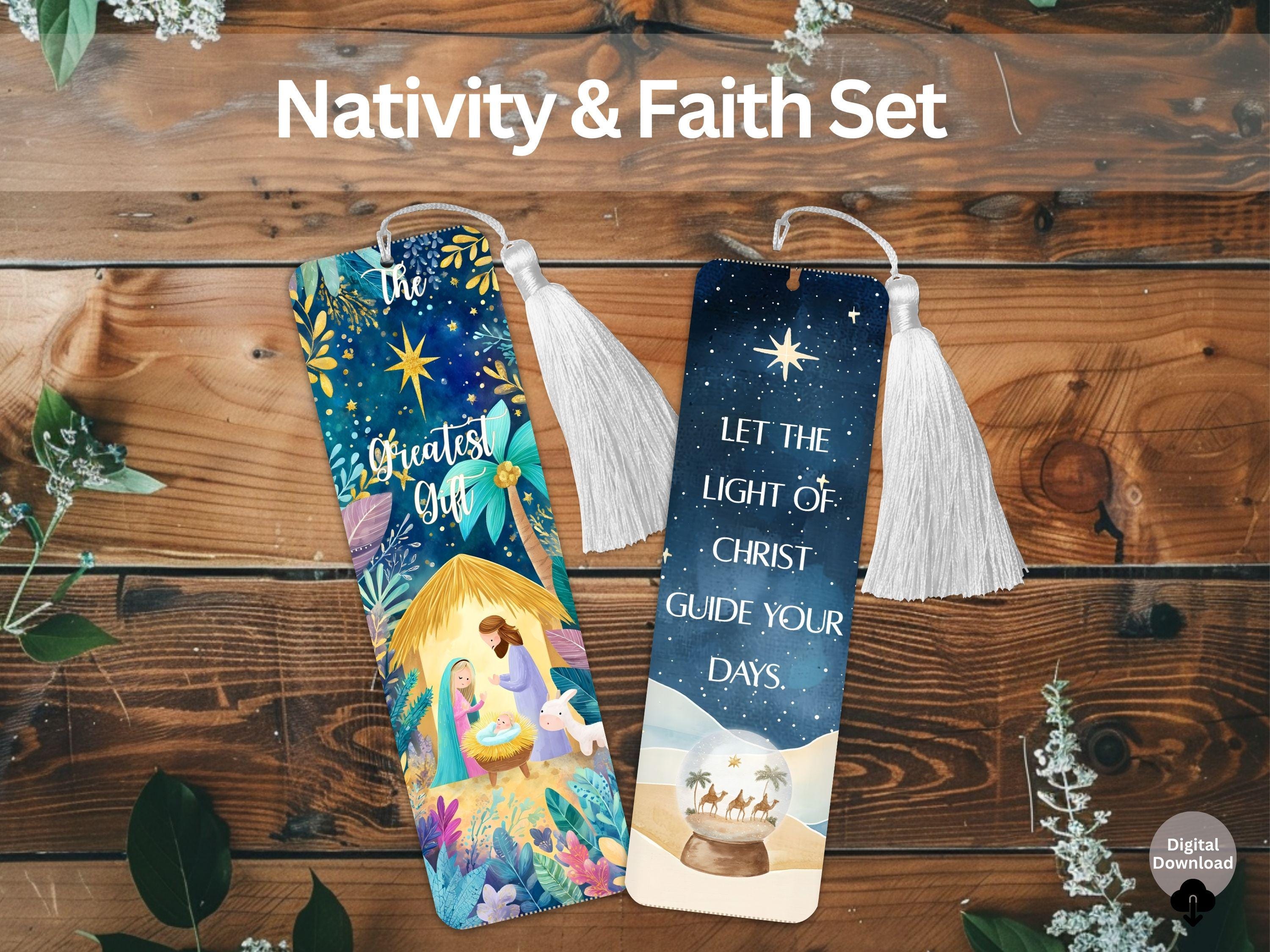 Christmas Scripture Bookmark Set | Nativity & Faith Art | Christian ...