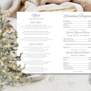 LDS Christmas Sacrament Meeting Program | Editable Canva Template ...