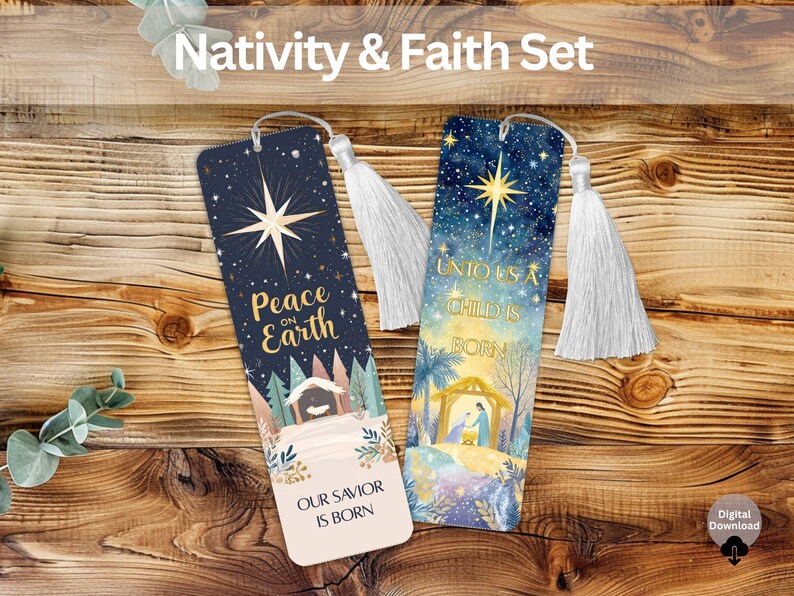Christmas Scripture Bookmark Set | Nativity & Faith Art | Christian ...