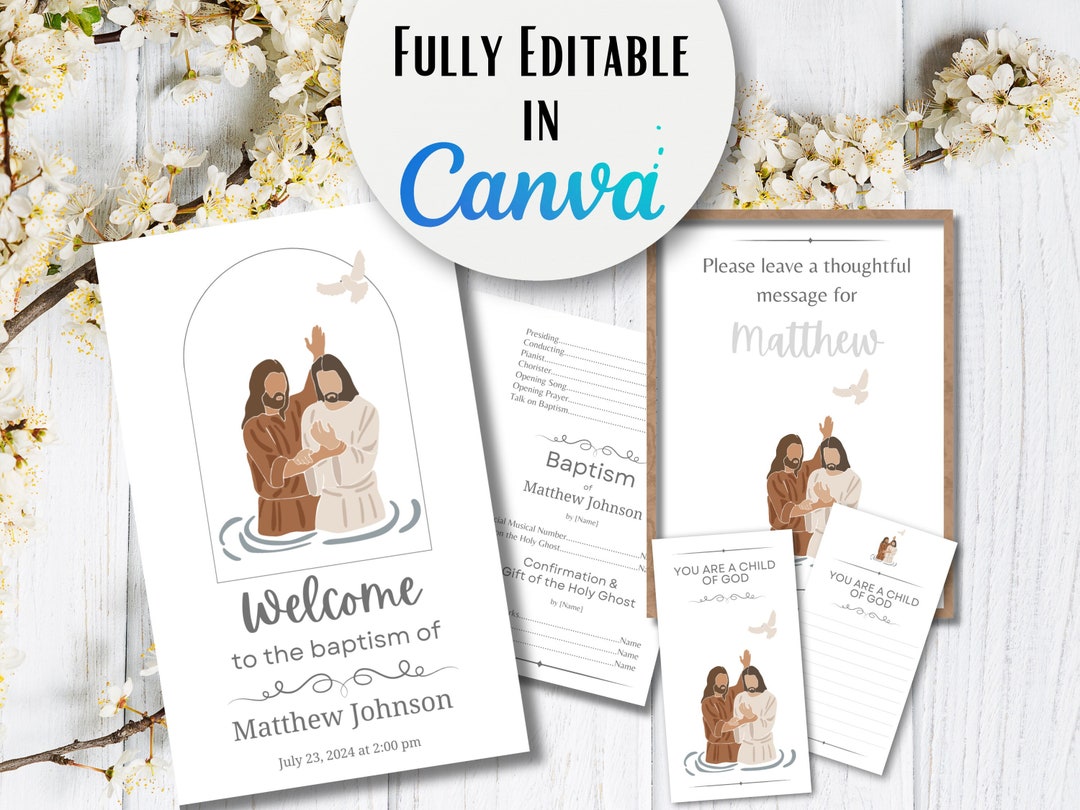 LDS Baptism Program Kit LDS Baptism Program Lds Girl Baptism Program ...