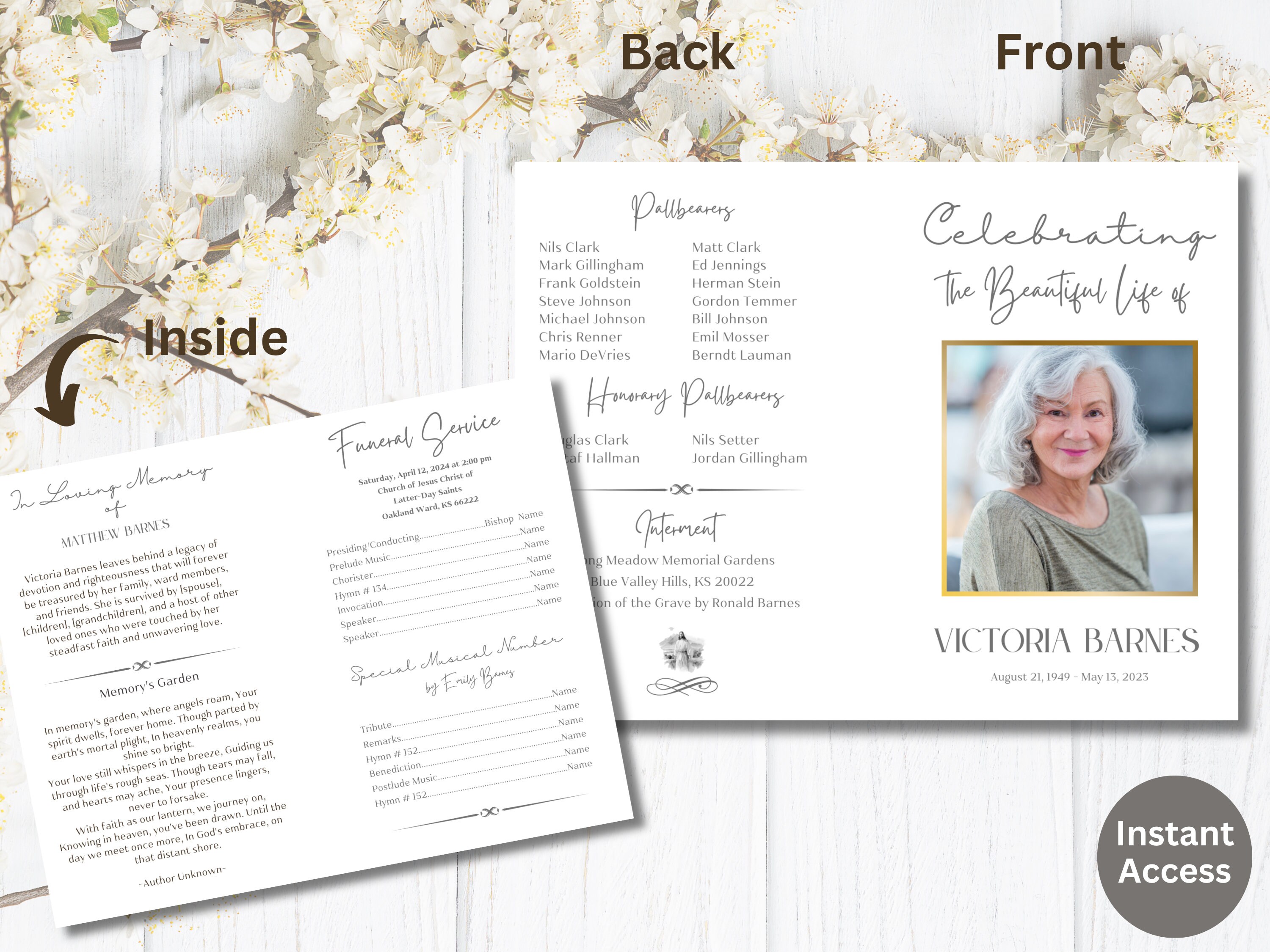 LDS Funeral Program Template: Celebration of Life | Canva Editable ...