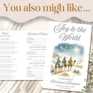 LDS Christmas Sacrament Meeting Program | Editable Canva Template ...