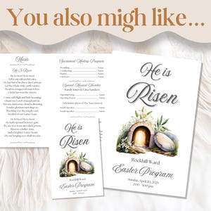 LDS Easter Sacrament Meeting Invitation Printable Church Service Invite ...