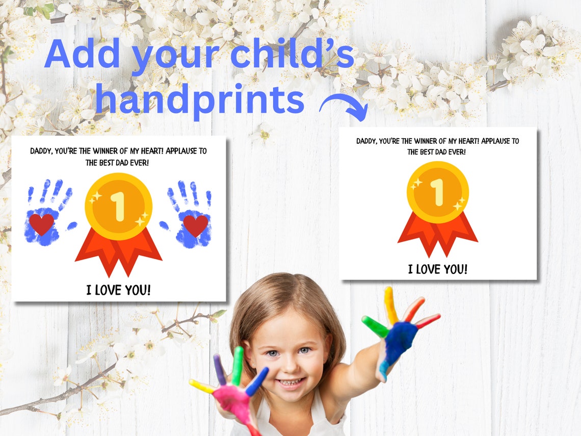 Father's Day Medal Handprint Craft - Etsy