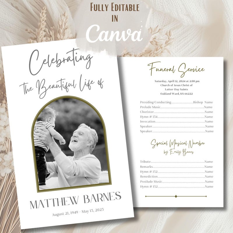 White Funeral Programs - Etsy