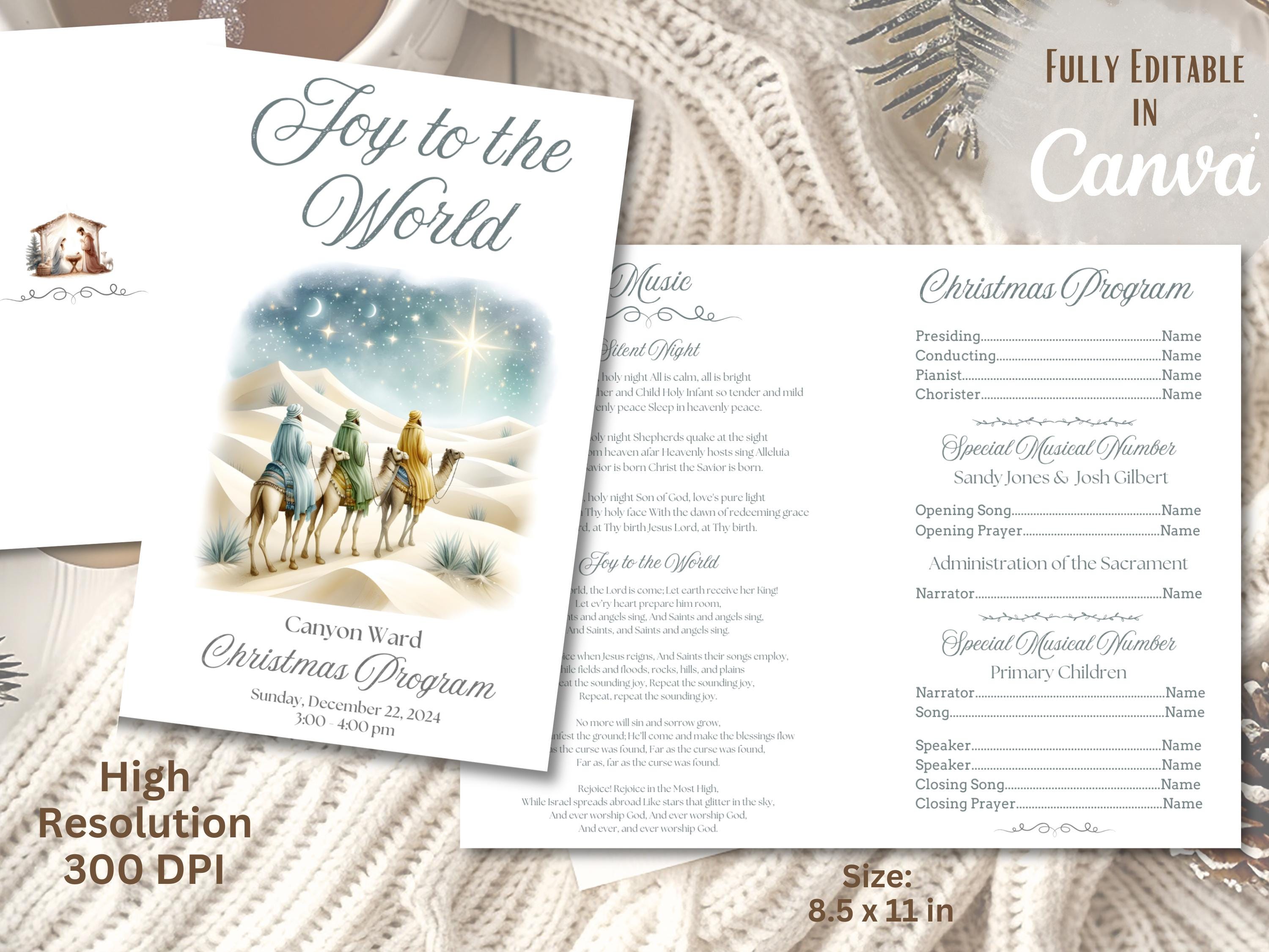 LDS Sacrament Meeting Christmas Program | Printable Canva Template ...