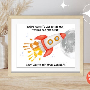 Father's Day Rocket Handprint Craft Gift for Dad From Kids Father's Day ...
