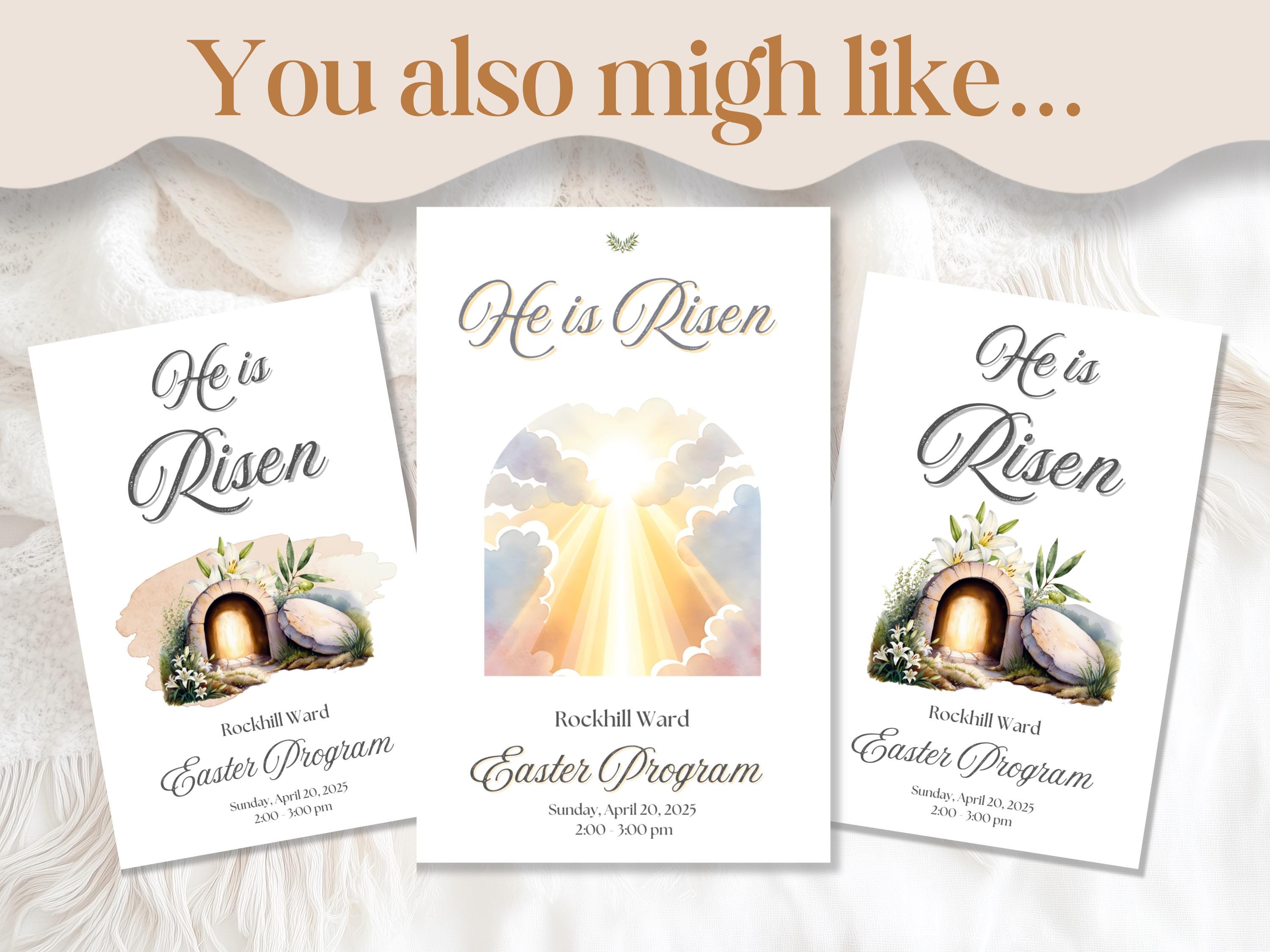 LDS Easter Sacrament Program Template With Jesus | Editable Church ...