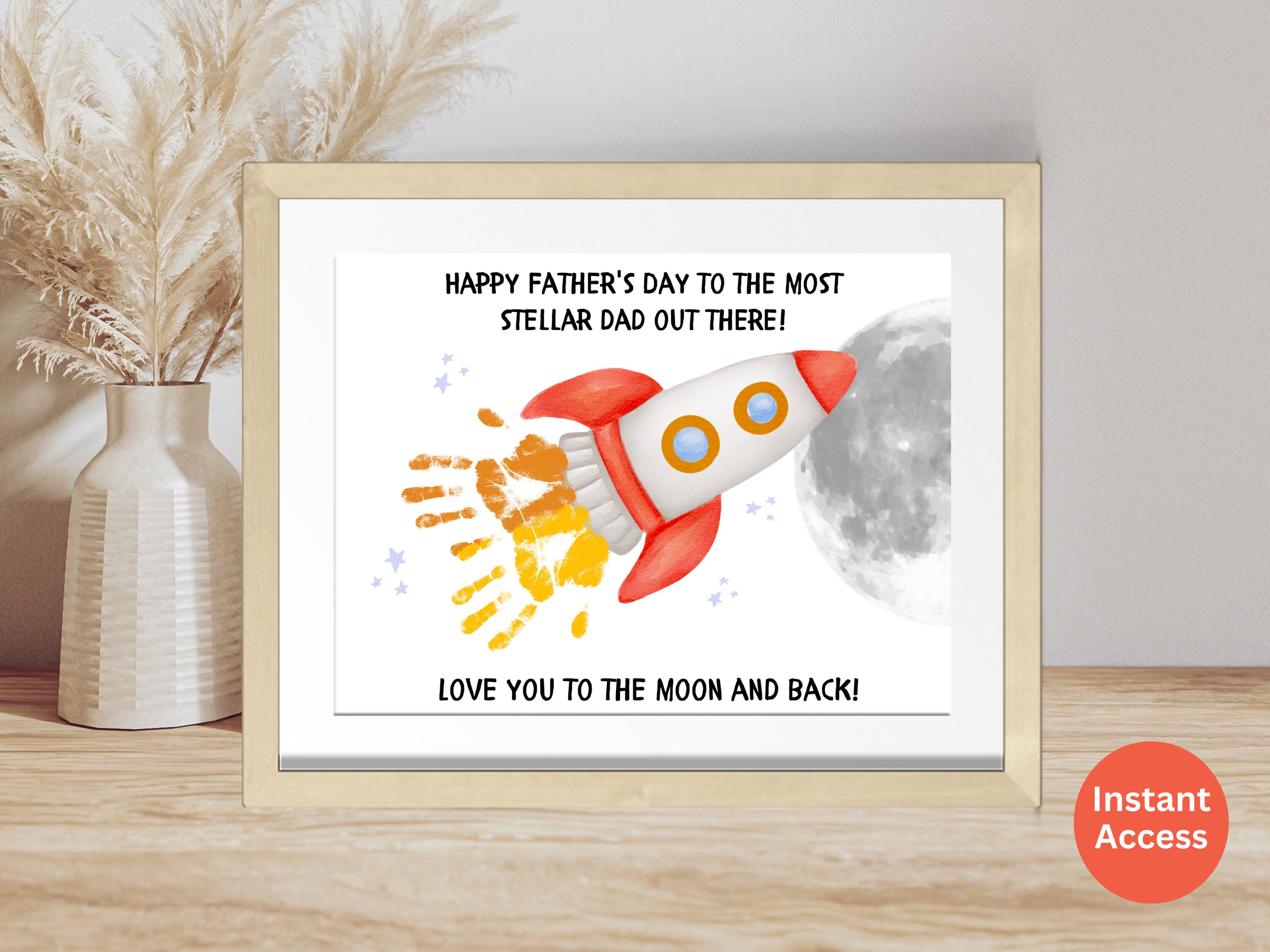 Father's Day Rocket Handprint Craft Gift for Dad From Kids Father's Day ...