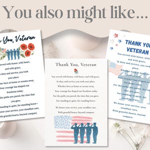 Veteran Thank You Card | Patriotic Poem Digital Download | Military ...