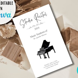 Elegant Music Recital Program Template: Minimalist Design (canva ...