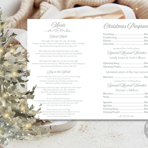 LDS Sacrament Meeting Christmas Program | Printable Canva Template ...