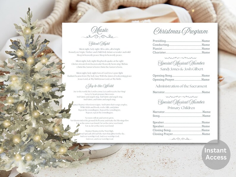 LDS Sacrament Meeting Christmas Program | Printable Canva Template ...