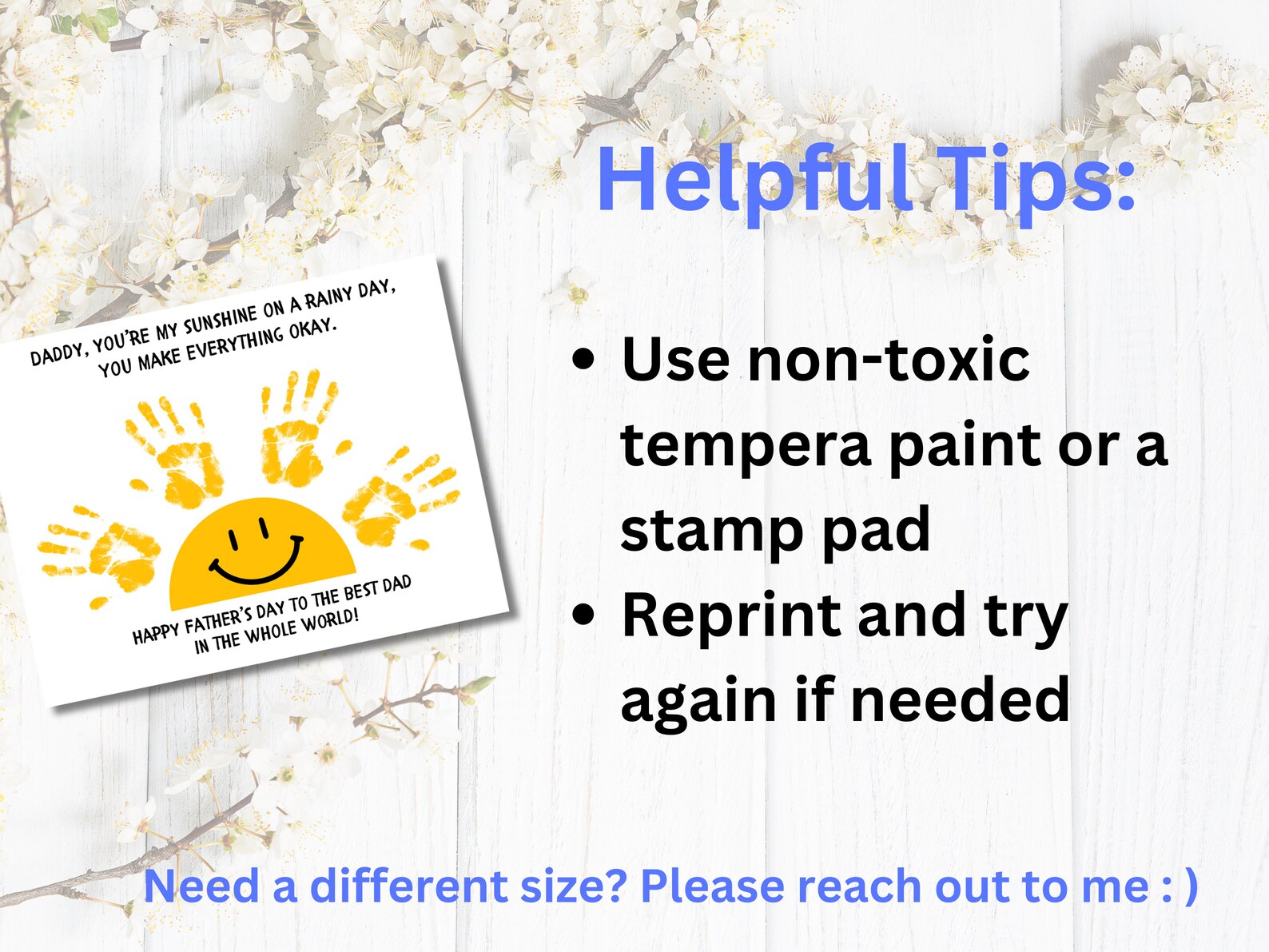 Father's Day Sunshine Handprint Daddy Gift From Kids Father's Day Kids ...