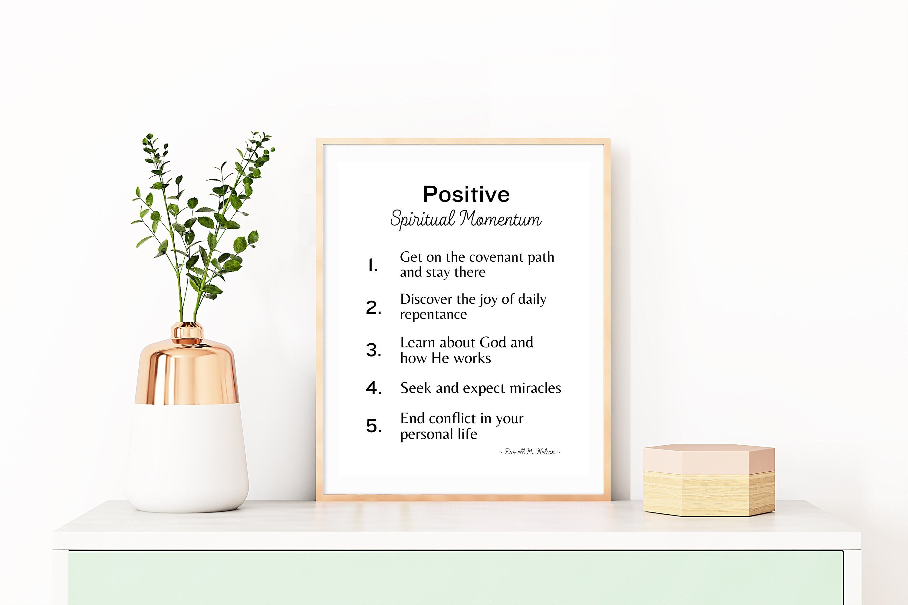 Positive Spiritual Momentum Printable Wall Art, Russell M. Nelson Quote ...