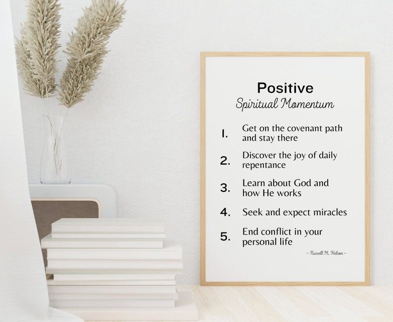 Positive Spiritual Momentum Printable Wall Art, Russell M. Nelson Quote ...