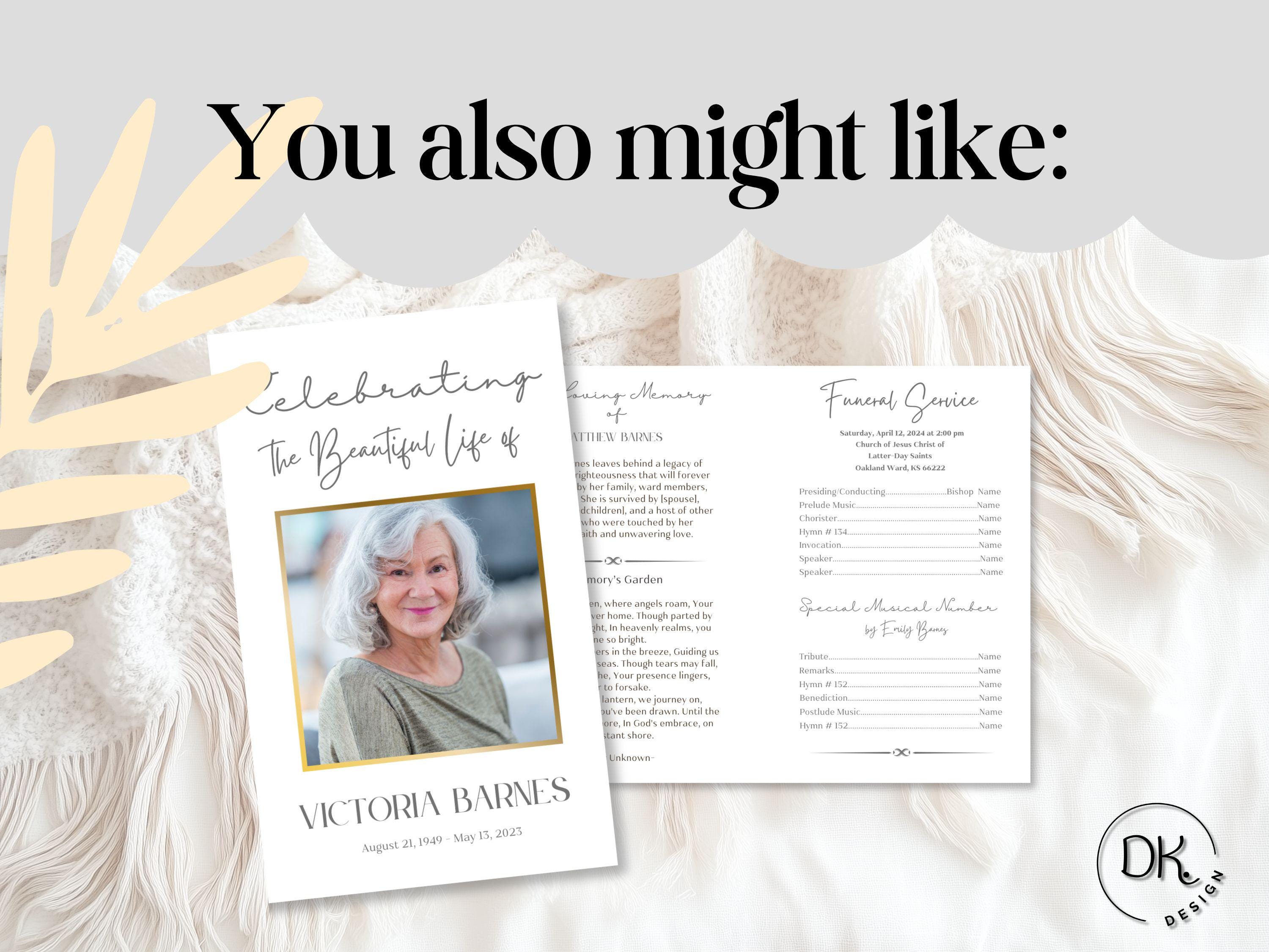 LDS Funeral Program Template: Editable Celebration of Life Obituary ...