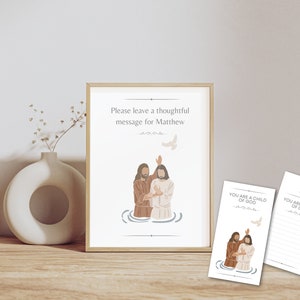 LDS Baptism Note Cards & Sign: Editable Canva Template (digital ...