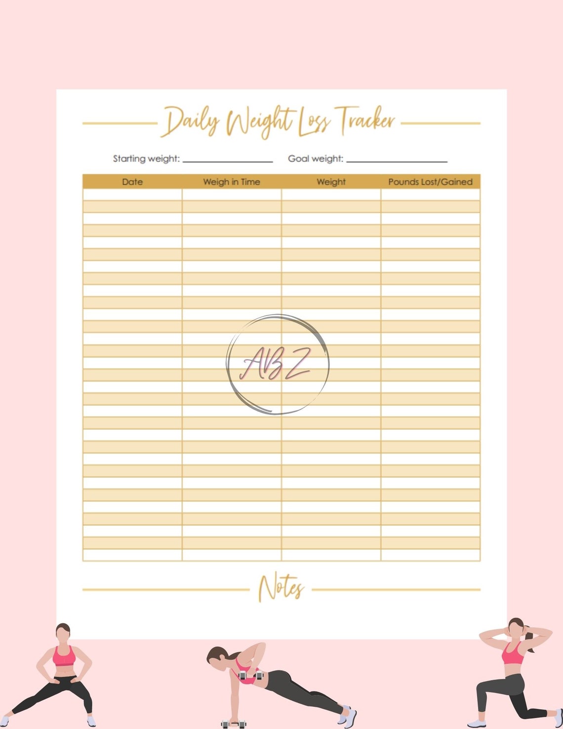 Fitness Planner - Printable PDF - Digital Download - Simple Fitness ...