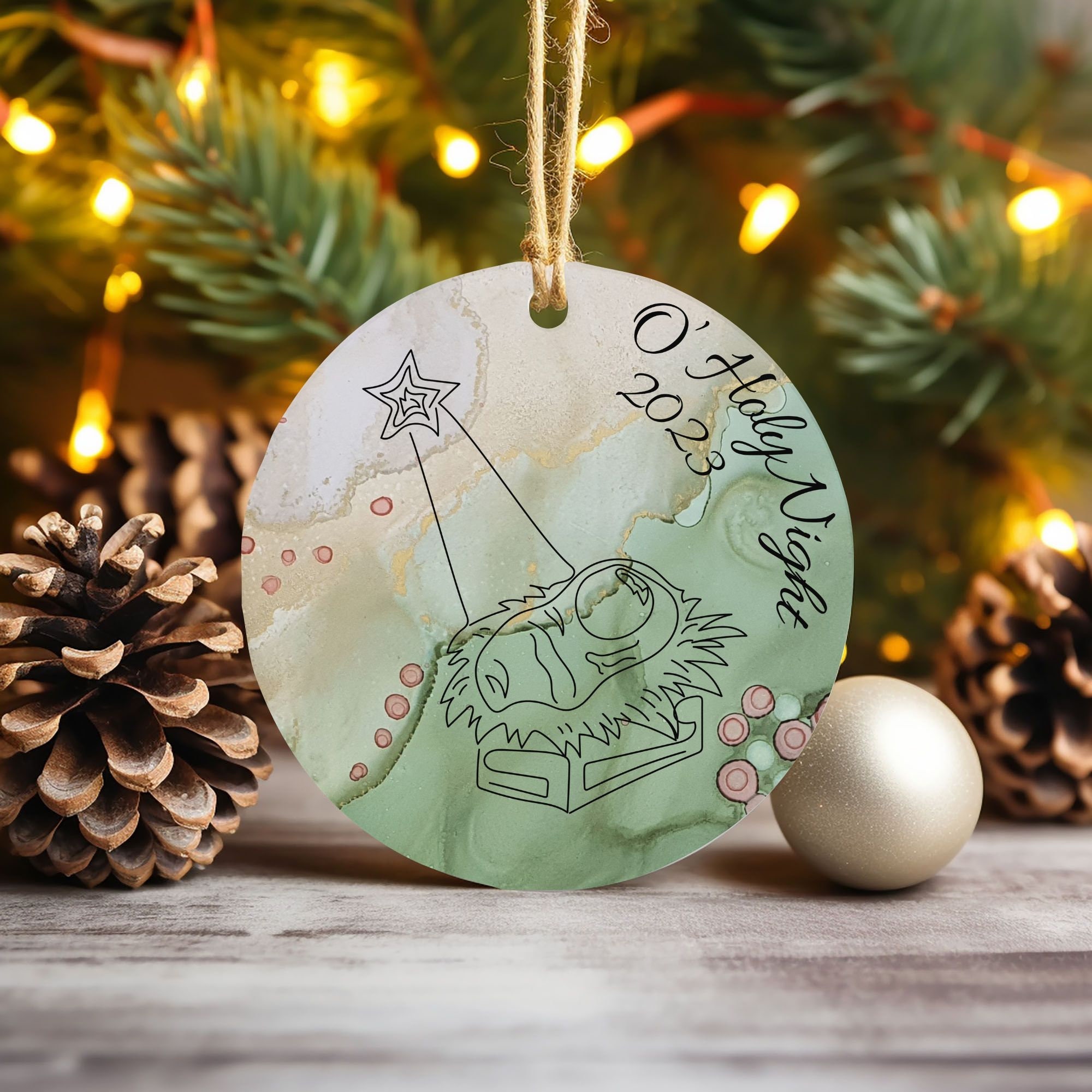 Religious Christmas Tree Ceramic Ornament Christian Christmas - Etsy
