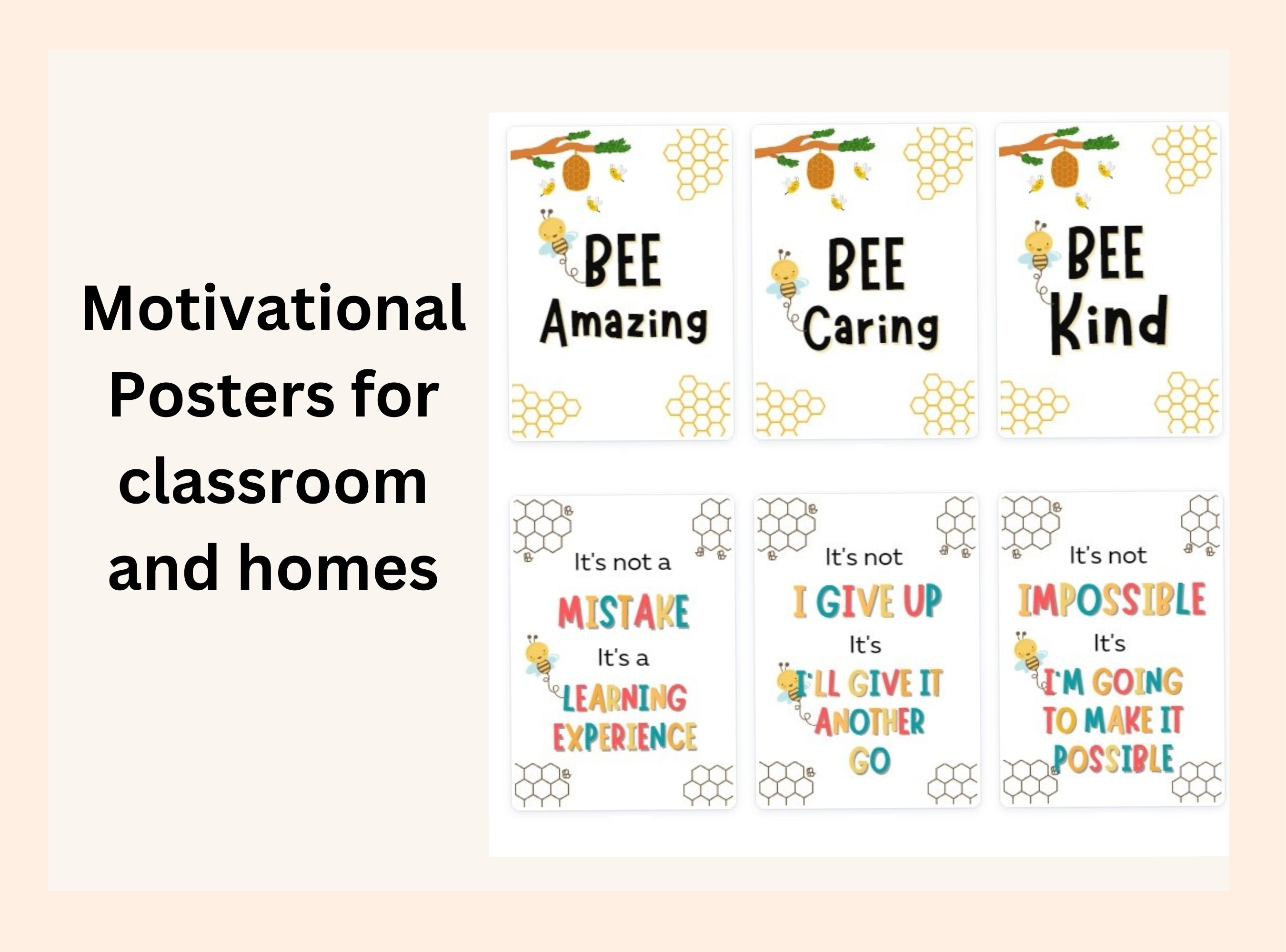 Motivational Posters for Classroom and Family, Growth Mindset, Positive ...