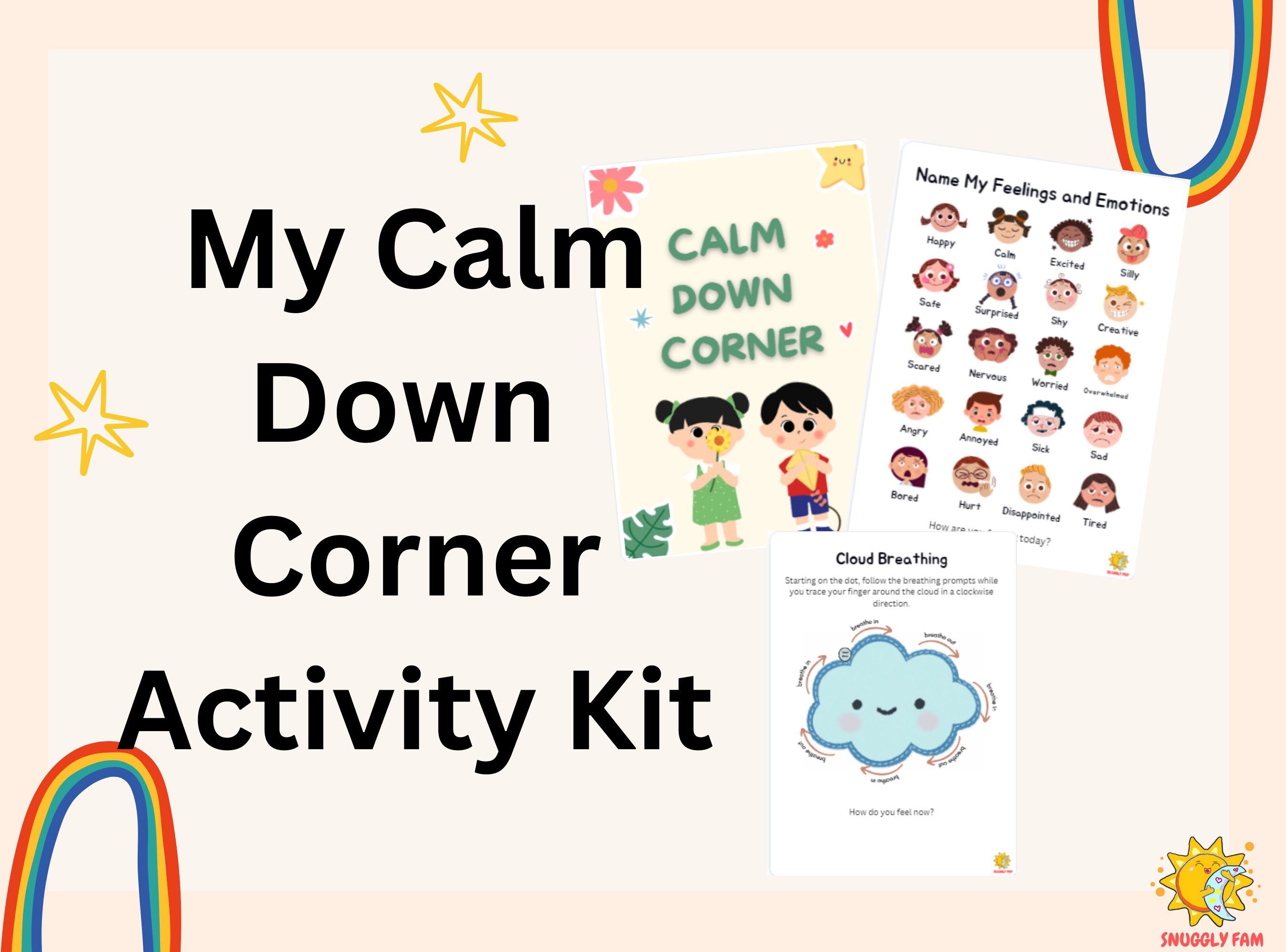 Calm Down Corner Activity Kit Emotion Posters Strategies Mindfulness ...