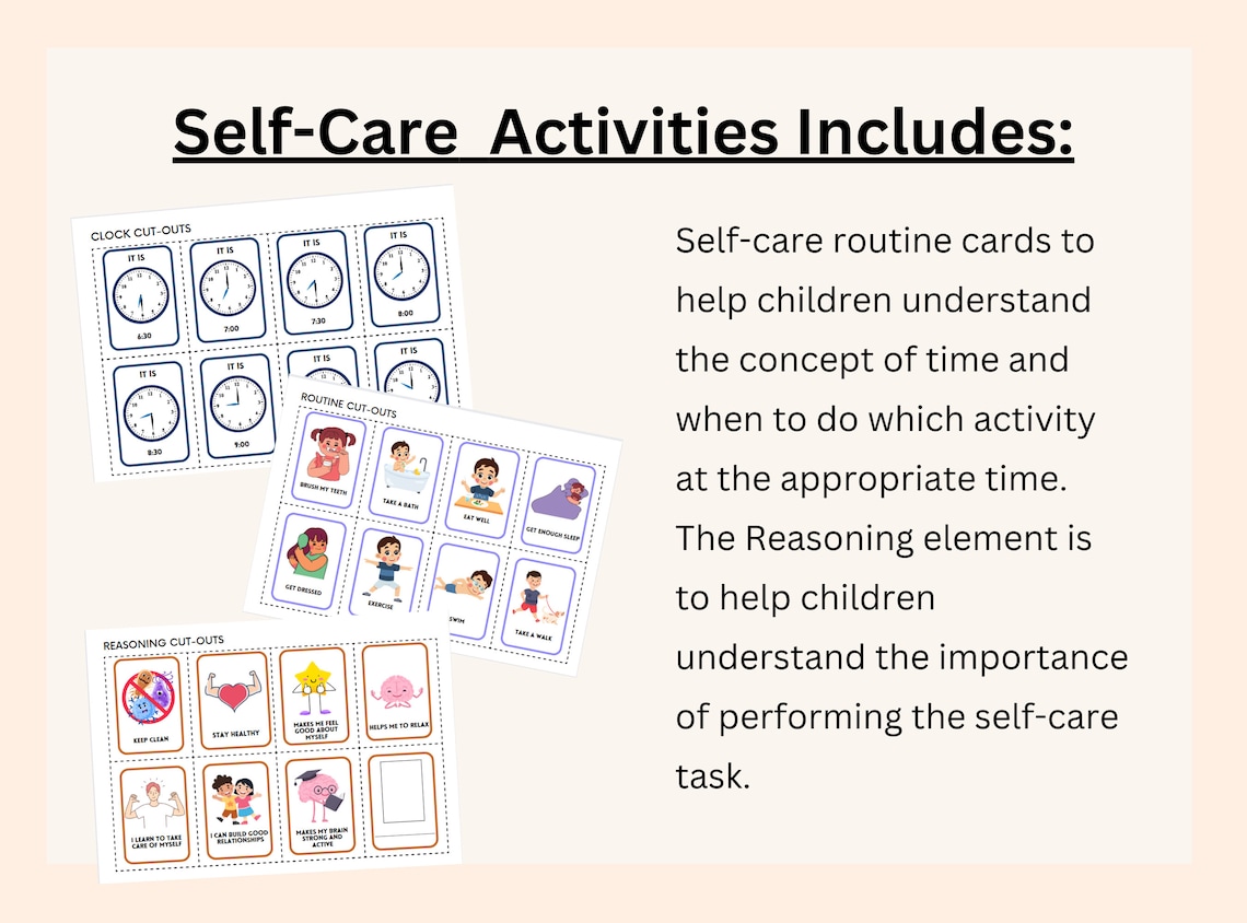 Self-care Activity for Preschoolers Self-care Wheel Daily Routine Cards ...