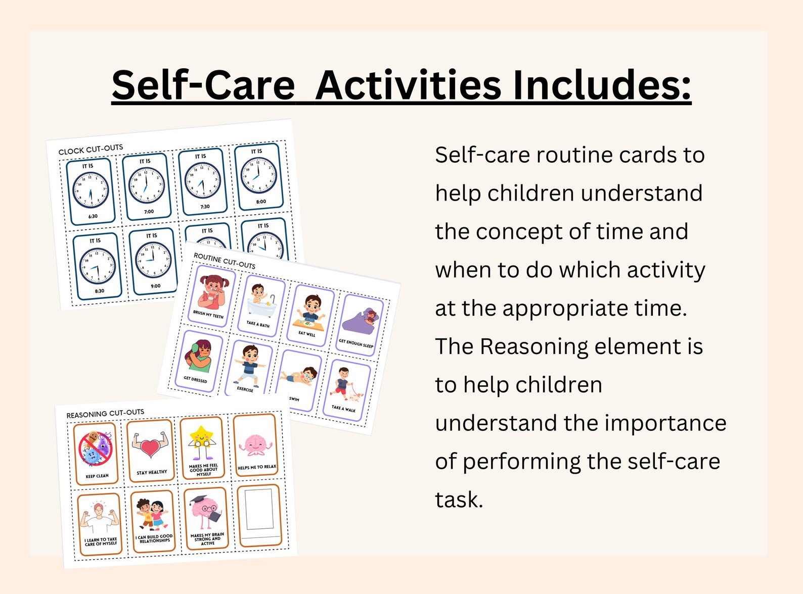 Self-care Activity for Preschoolers Self-care Wheel Daily Routine Cards ...