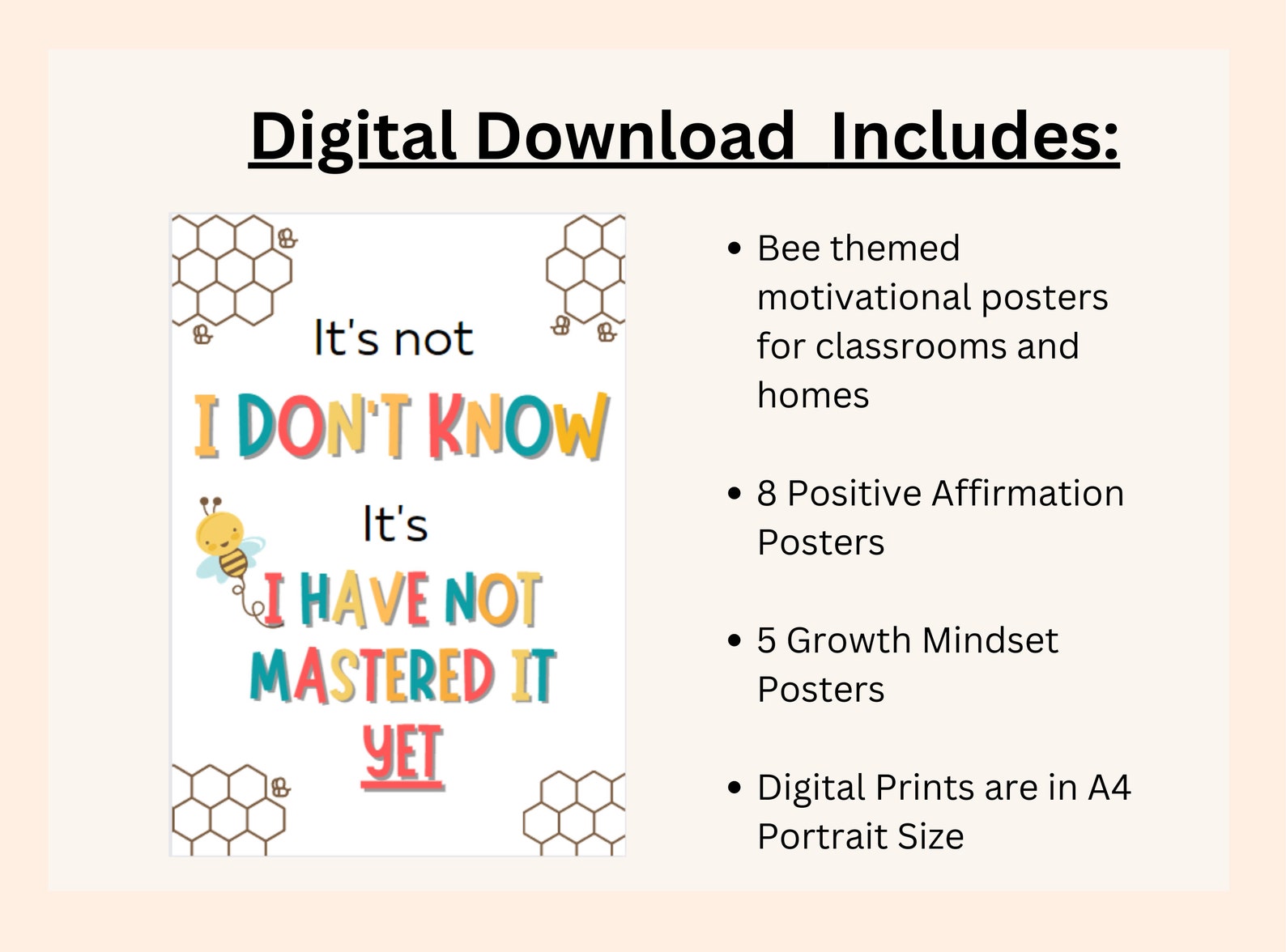 Motivational Posters for Classroom and Family, Growth Mindset, Positive ...