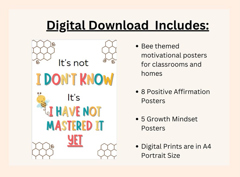 Motivational Posters for Classroom and Family, Growth Mindset, Positive ...