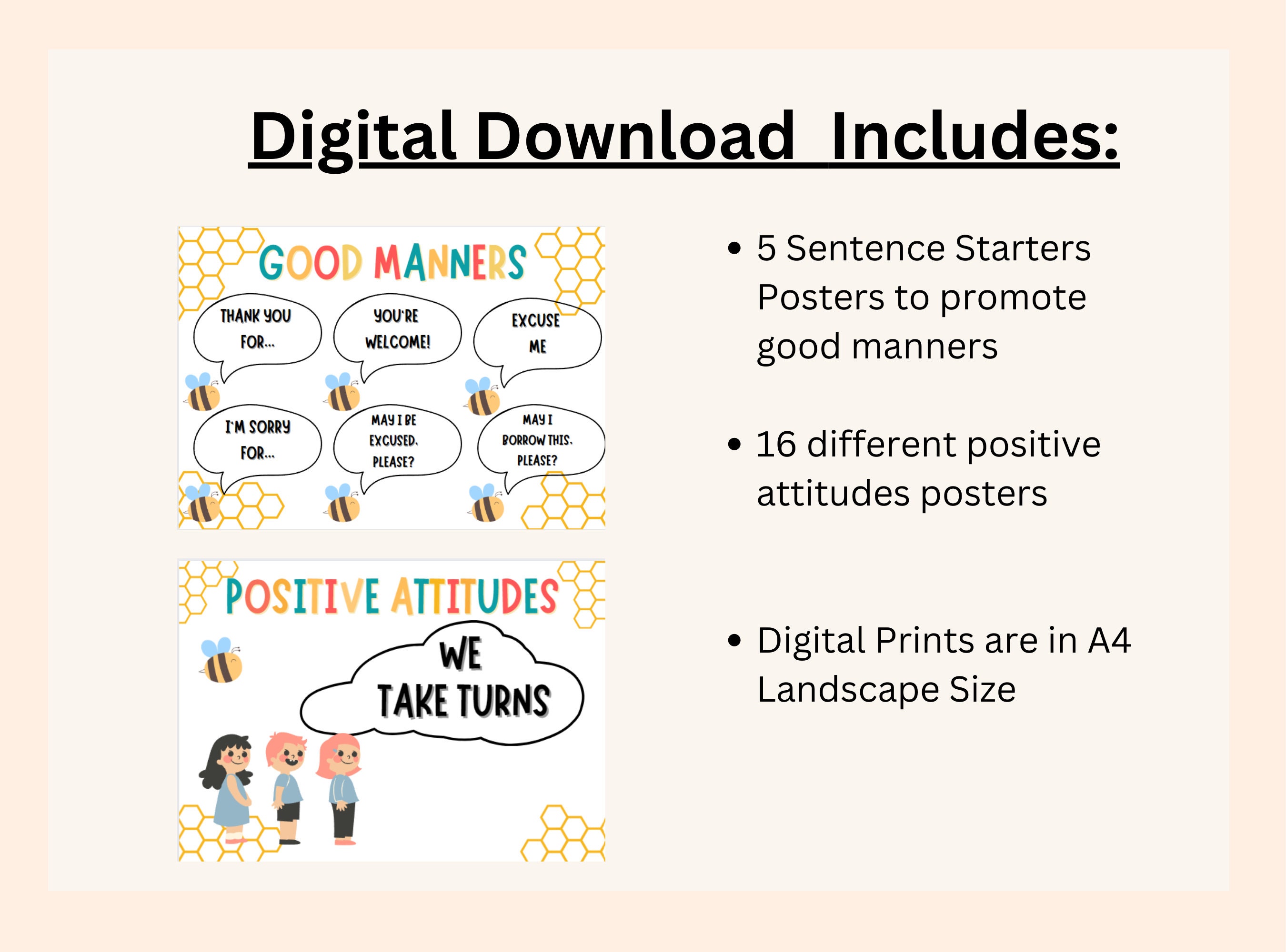 Good Manners Poster and Positive Attitudes, Classroom Posters ...