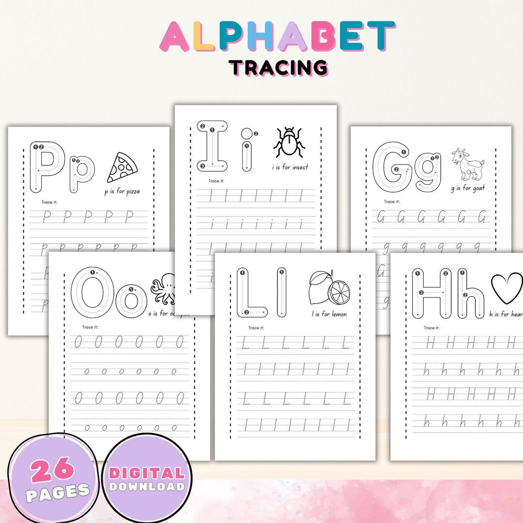Alphabet Tracing Worksheets for Kids PDF | 26 Printable ABC Pages ...