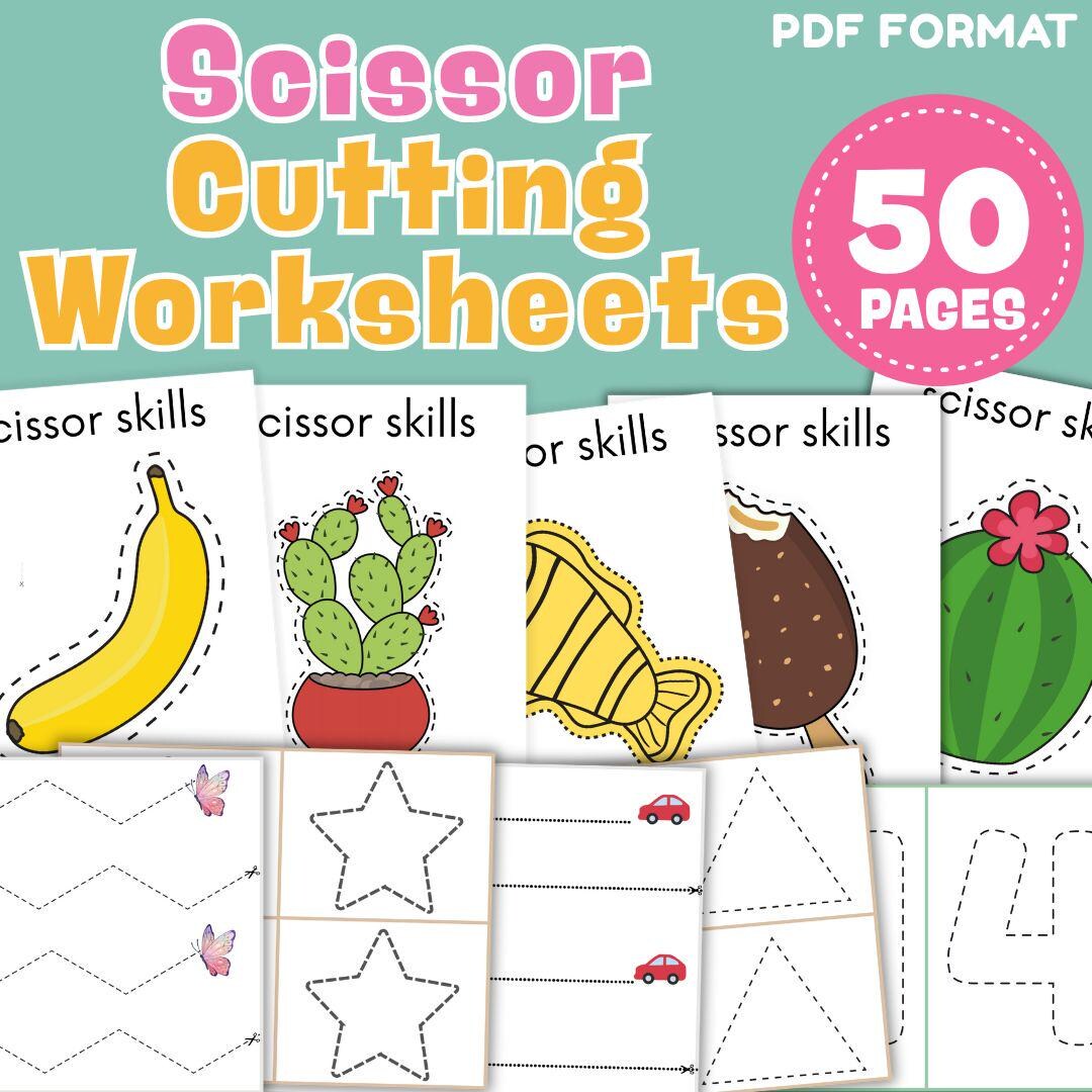 Preschool Cutting Scissor Skills Practice for Kid,fine Motor Practice ...